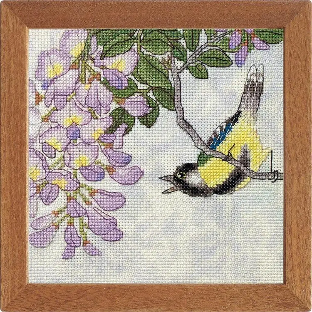 2030868 Xiu Crafts Набір для вишивки рахунковим хрестиком - Гліцинія росяним ранком 25x25 см ...