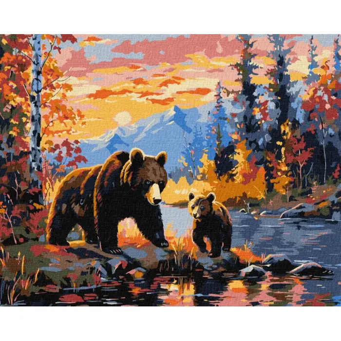 KHO6650 Ведмежа сім'я ©art_selena_ua, 40х50 см. Ideyka. Картина за ...