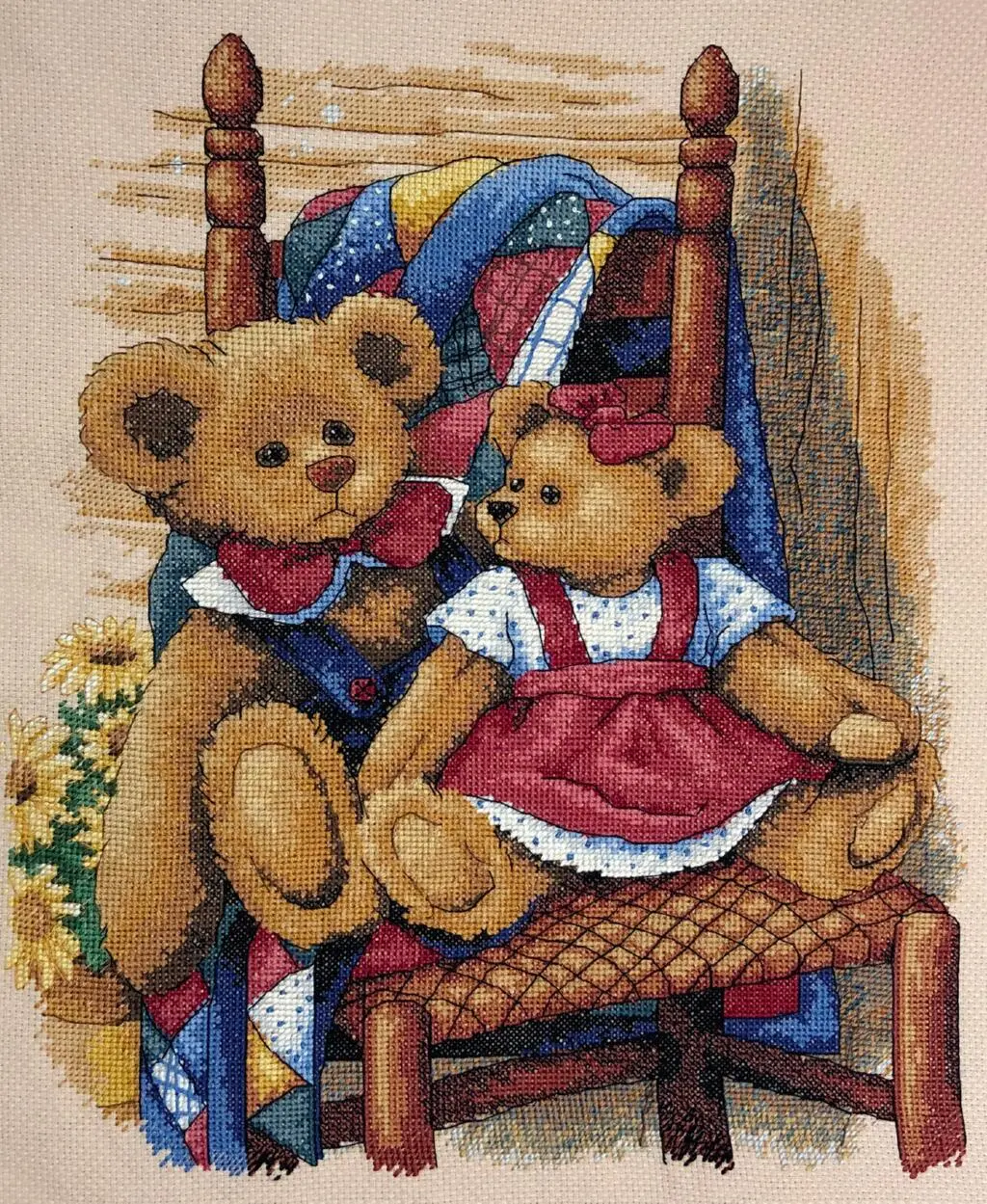 35103 Ведмедики на стільці. 30х36 см. Dimensions. Набір для вишивки хрестиком на Aida 14| golka ...