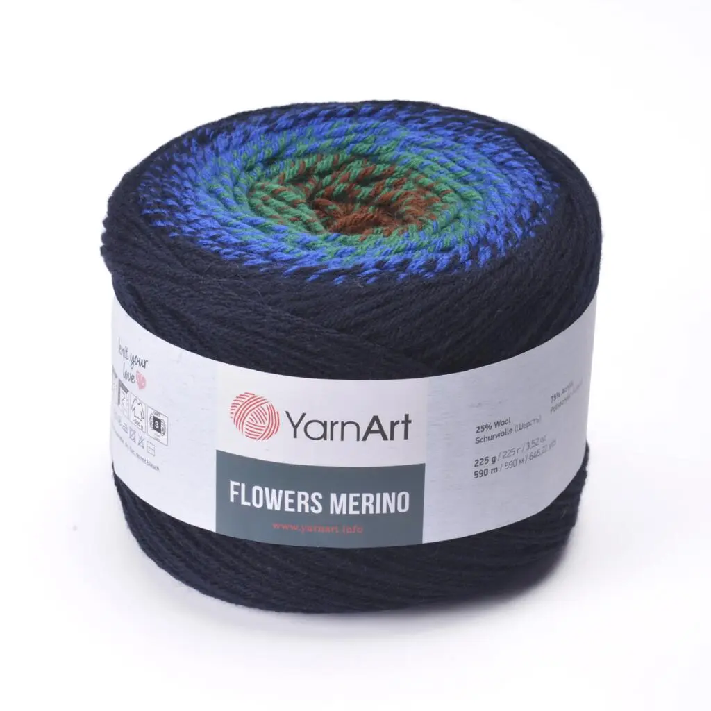 554 Пряжа Flowers Merino 225гр-590м (різнокольоровий). YarnArt| golka ...