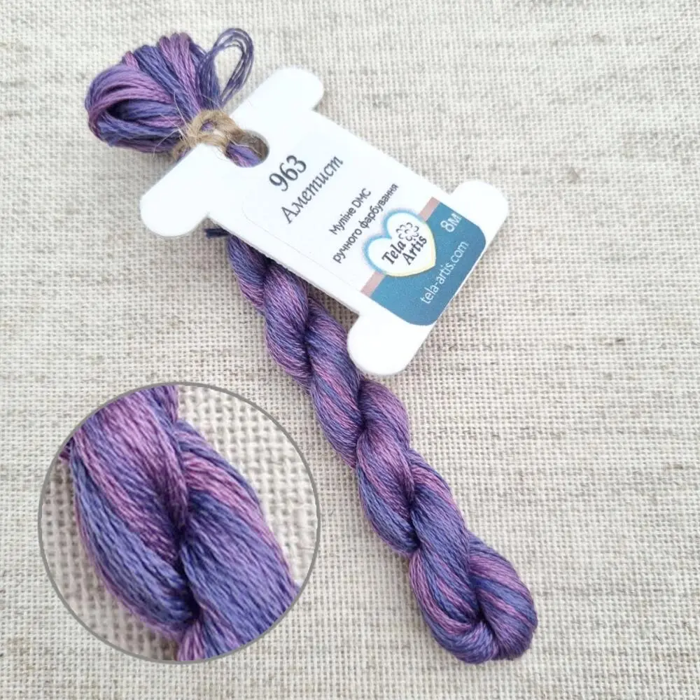 963 Муліне ручного фарбування, TelaArtis, 8м, колір Аметист (основа DMC)| golka.com.ua. Низька ...